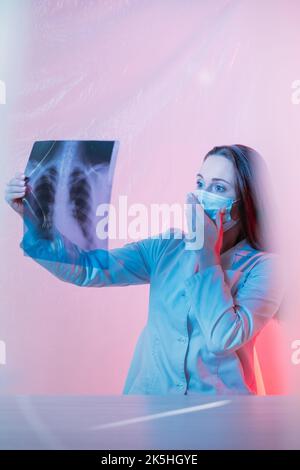 diagnostic radiology scared doctor chest x-ray Stock Photo - Alamy