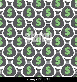 Bags full of dollars seamless pattern. Wrapping background with ...