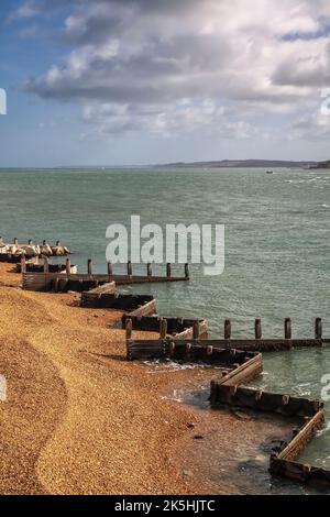 Solent currents and Isle of Wight Stock Photo - Alamy