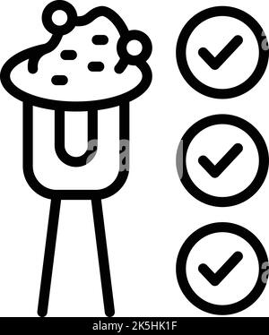 Food critic icon outline vector. Safety inspection. Certificate quality ...