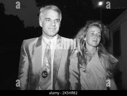Steve Martin with Carol McKenzie at Spago's in 1983 Credit: Ralph ...