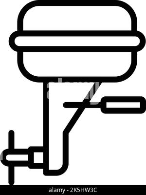 Angler motorboat icon outline vector. Motor outboard. Fishing engine ...