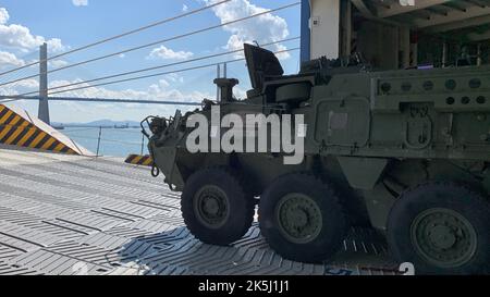 A Stryker vehicle belonging to 2nd Stryker Brigade Combat Team, 2nd ...