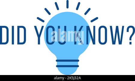did you know text with linear bulb Stock Vector Image & Art - Alamy