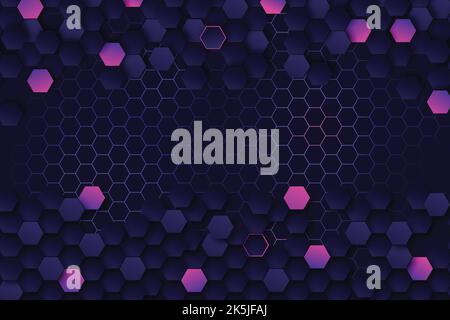 Modern scientific hexagonal cell spheres tesselar background pattern ...