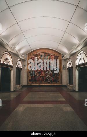 Soviet symbols and propaganda is still to be found in the Moscow Metro ...