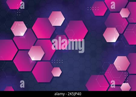 Modern scientific hexagonal cell spheres tesselar background pattern ...
