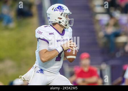 Abilene Christian quarterback Maverick McIvor throws during the first ...