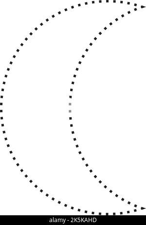 Crescent shape dotted symbol vector icon for creative graphic design ui ...