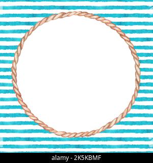 Watercolor round wicker wreath frame of twisted branches illustration ...