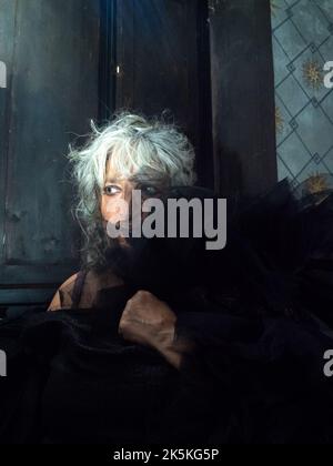 evil woman at night evil dressing wraith spirit theme at the mirror ...