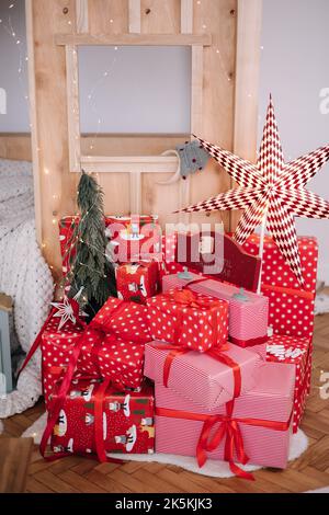 Two days left until Christmas. Countdown in winter holiday. Fastive ...