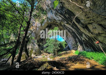 natural rock arch on the Vratna River in Serbia Stock Photo - Alamy
