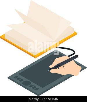 designer graphics tablet with a stylus in hand Stock Vector Image & Art ...