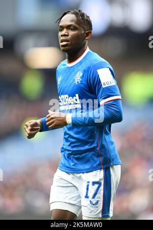 Glasgow, , 8th October 2022. Rabbi Matondo of Rangers during the cinch ...