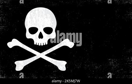 Skull and crossbones in a cut paper style with textures, with copy ...