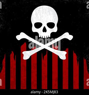 Skull and crossbones in a cut paper style with textures, with copy ...