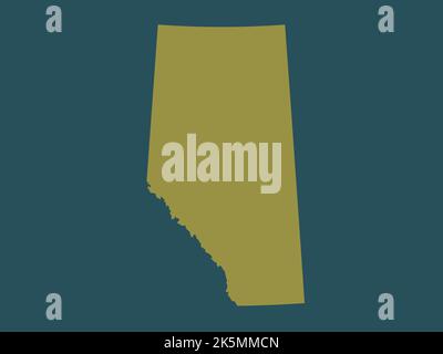 Alberta, province of Canada. Solid color shape. Locations and names of ...