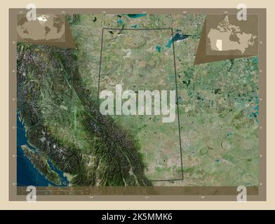 Alberta, province of Canada. High resolution satellite map Stock Photo ...