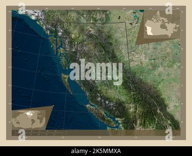 British Columbia, province of Canada. High resolution satellite map ...