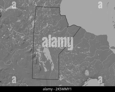 Manitoba, province of Canada. Bilevel elevation map with lakes and ...