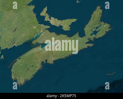 Nova Scotia, province of Canada. Low resolution satellite map ...