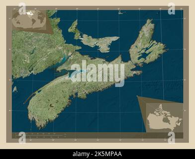 Nova Scotia, province of Canada. High resolution satellite map ...