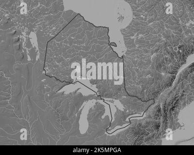 Ontario, province of Canada. Elevation map colored in wiki style with ...