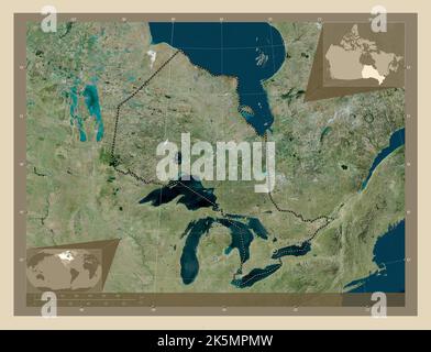 Ontario, province of Canada. High resolution satellite map Stock Photo ...