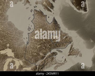 Quebec, province of Canada. Elevation map colored in wiki style with ...
