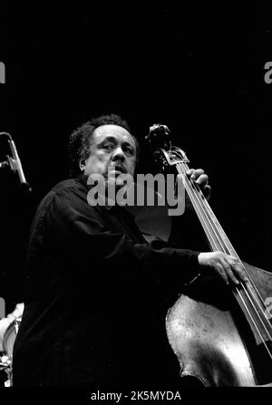 Charlie Mingus, American jazz bass player, during a performance at the ...