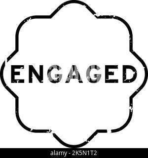 Grunge black engaged word rubber seal stamp on white background Stock ...