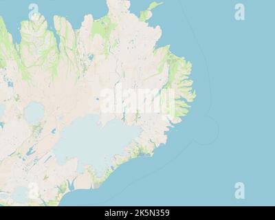 Austurland, region of Iceland. Open Street Map. Locations of major ...