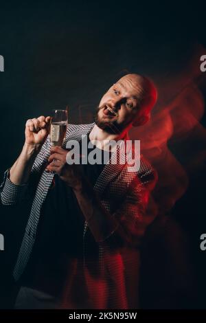 party overdrink silly man christmas fun festive Stock Photo - Alamy