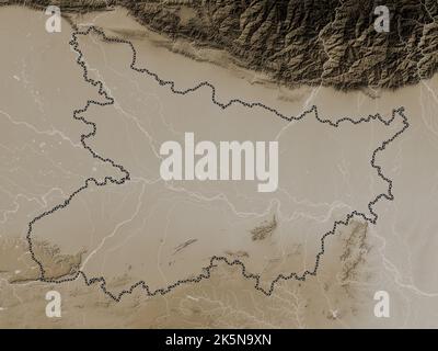 Bihar, state of India. Elevation map colored in wiki style with lakes ...