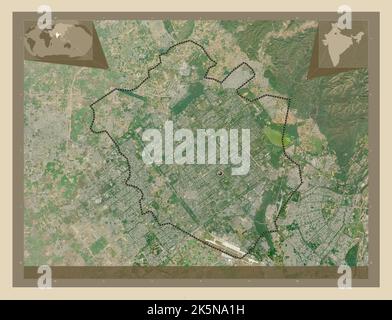 Chandigarh, union territory of India. High resolution satellite map ...