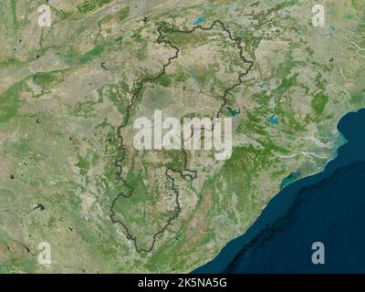 Chhattisgarh, state of India. High resolution satellite map. Locations ...