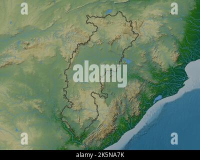 Chhattisgarh, state of India. Elevation map colored in wiki style with ...