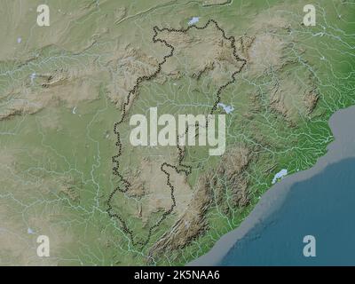 Chhattisgarh, state of India. Elevation map colored in wiki style with ...
