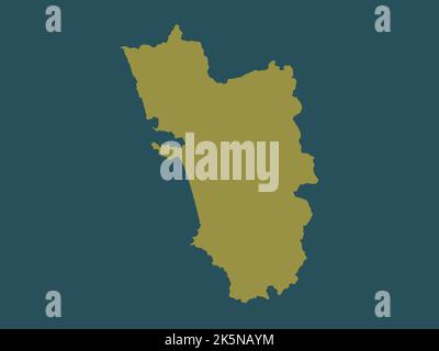 Goa, state of India. Solid color shape. Locations of major cities of ...