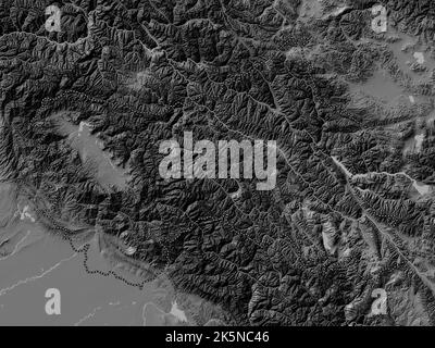 Jammu and Kashmir, state of India. Elevation map colored in wiki style ...