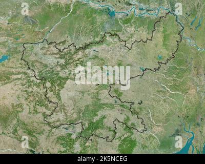 Jharkhand, state of India. High resolution satellite map. Locations and ...