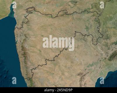 Maharashtra, state of India. Low resolution satellite map. Locations ...