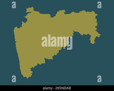 Maharashtra, state of India. Solid color shape. Locations and names of ...