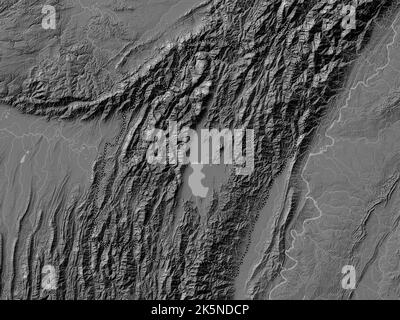Manipur, state of India. Elevation map colored in wiki style with lakes ...