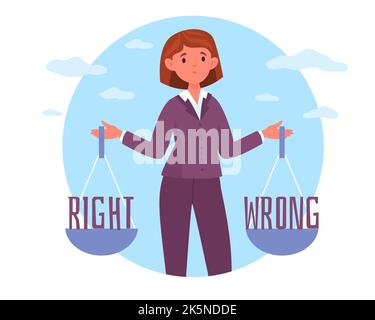 Decision making process, choice between positive and negative, right ...