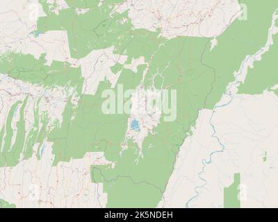 Manipur, state of India. Open Street Map. Locations of major cities of ...