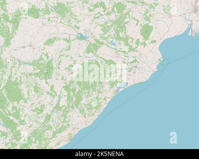 Odisha, state of India. Open Street Map. Locations and names of major ...