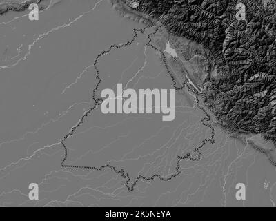 Punjab, state of India. Bilevel elevation map with lakes and rivers ...
