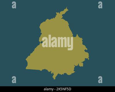 Punjab, state of India. Solid color shape. Corner auxiliary location ...